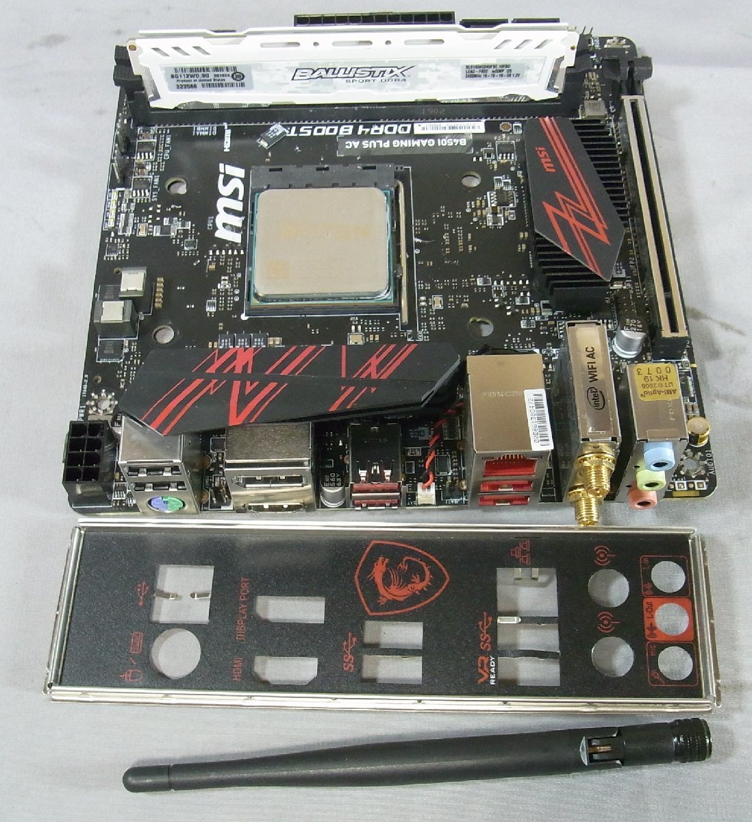 【やや傷や汚れあり】B33764 O-02262 MSI B450I GAMING PLUS AC + Ryzen5 2600 + 16GB ...