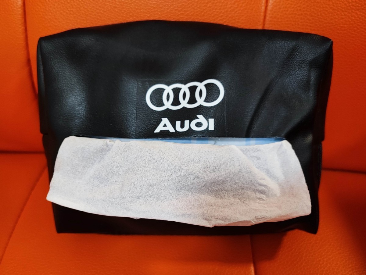 【未使用】アウディ ティッシュケース/カバー PUレザー Audi S-line RSA1 A3 A4 B5 B6 B7 B8 A5 C5 ...