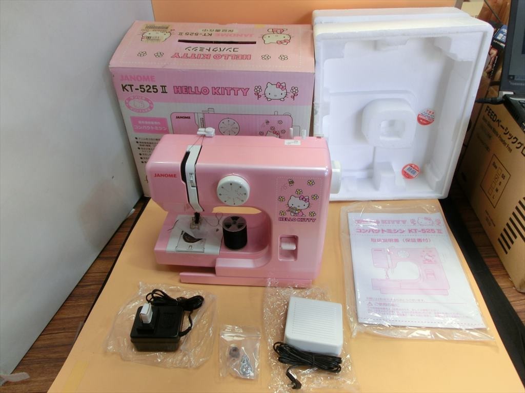 【やや傷や汚れあり】T【ニ2-43】【100サイズ】JANOME ジャノメ/ハローキティ コンパクトミシン/KT-525 Ⅱ/ジャンク扱い/通電可/※外箱傷み有の落札情報詳細 - ヤフオク落札 ...