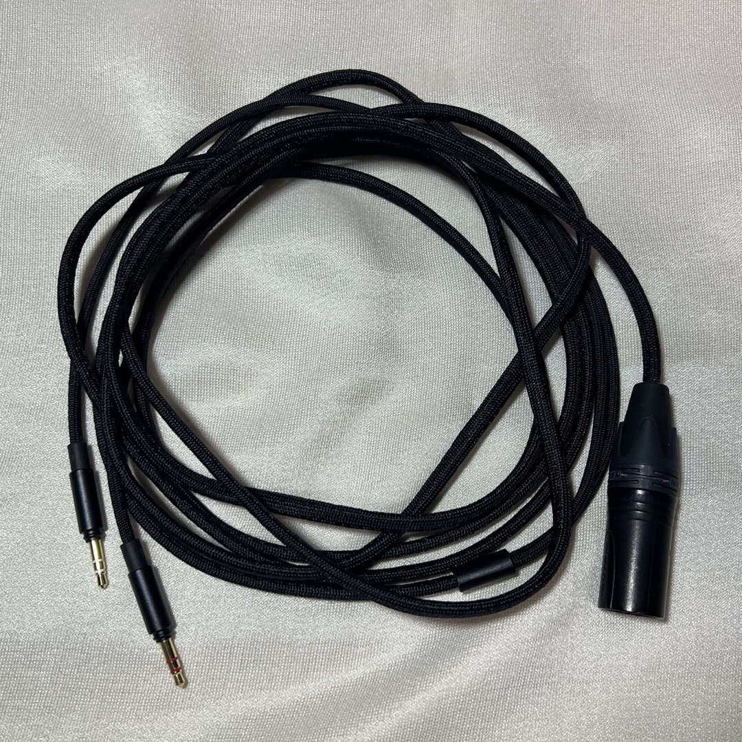 【目立った傷や汚れなし】 beyerdynamic 純正 Audiophile cable XLR4ピン - 2×3.5mm 3.0m ...