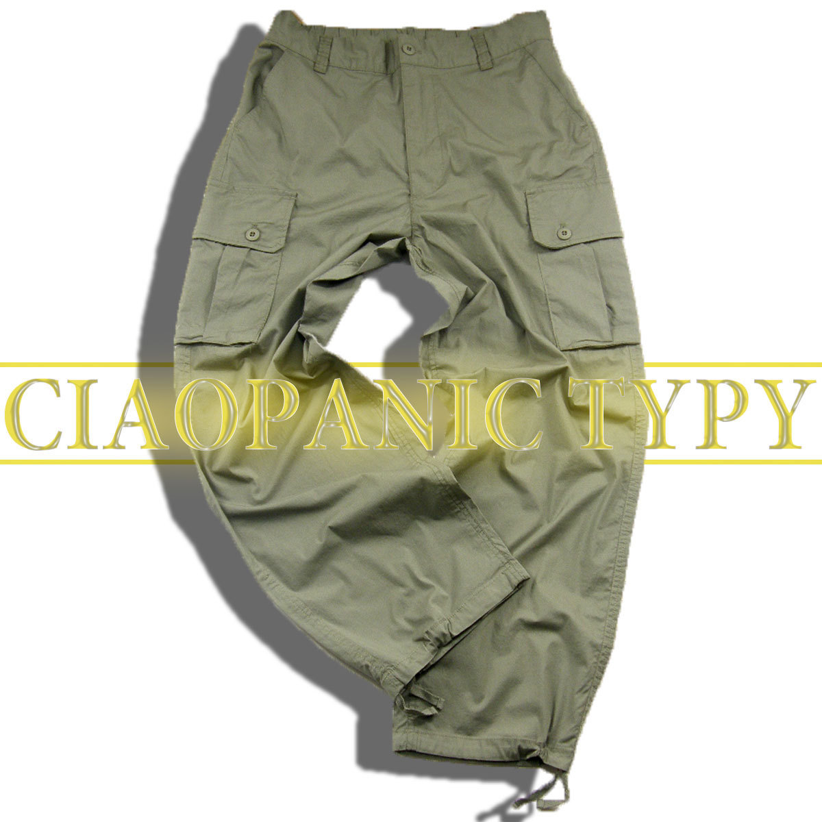 【未使用】新品 CIAOPANIC TYPY 春夏 【ミリタリー カーゴパンツ】 オリーブ L ゆったり目 ストレッチ ★334016 チャオ ...