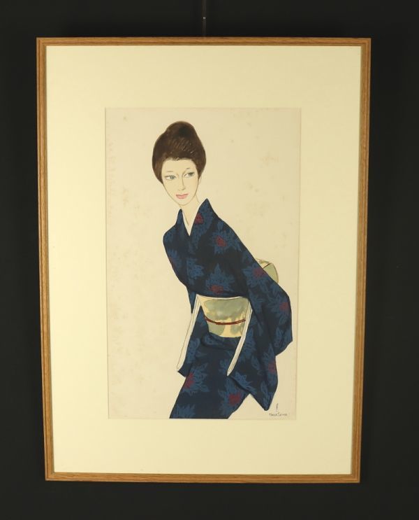 【やや傷や汚れあり】2231 【真作】高沢圭一 美人画 洋画家 肉筆 婦人公論表紙絵 藤田嗣治に師事 額装の落札情報詳細 ヤフオク落札価格