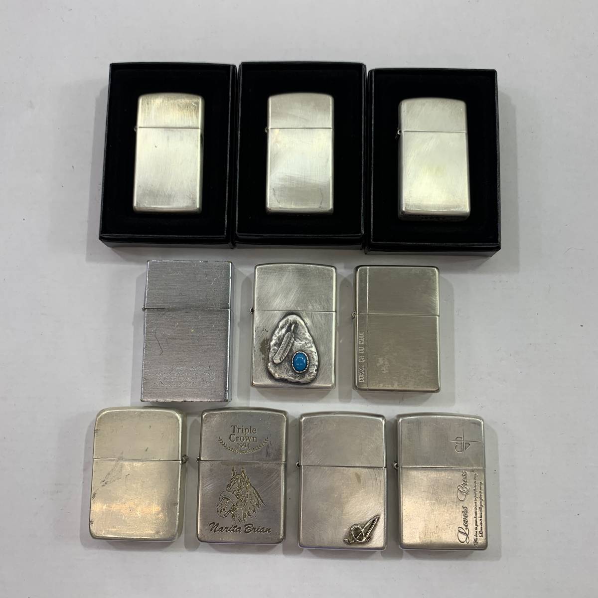 0521-321 Zippo ジッポー STERLING SILVER スターリングシルバー スリムタイプ 旧ロゴ ピンストライプ 清掃済 火花なし コレクター放出品の落札情報詳細 ...