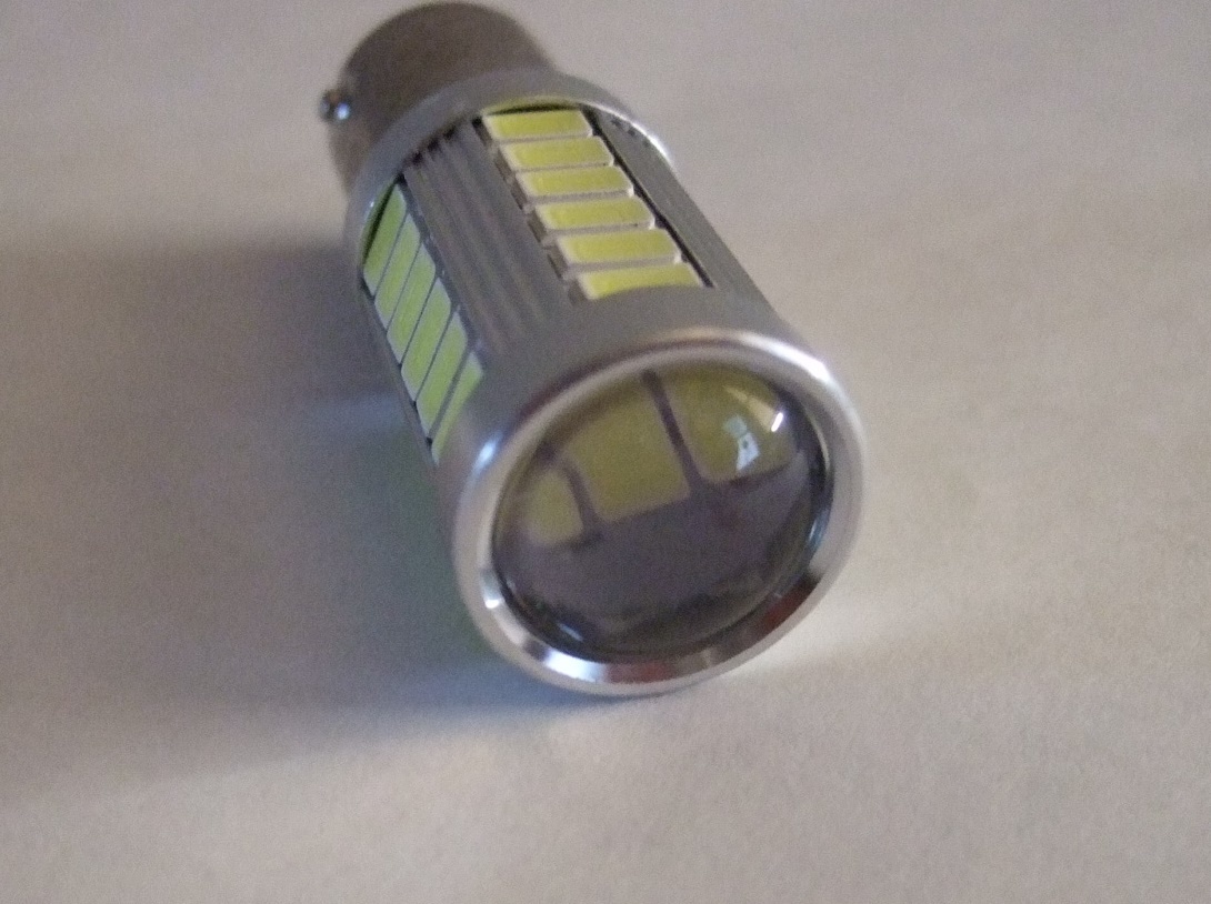 【未使用】＜LEDW02W-008＞ WR プロジェクター型 LED ブレーキ・テール用 （ダブル球） 白色 33SMD LED S25 ...