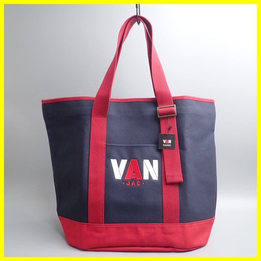 【未使用】★未使用 VAN JAC/ヴァンヂャケット トートバッグ ダークネイビー×レッド/キャンバス/肩掛けOK/大容量/ロゴ刺繍&1757400635の落札情報詳細 - ヤフオク落札価格 ...