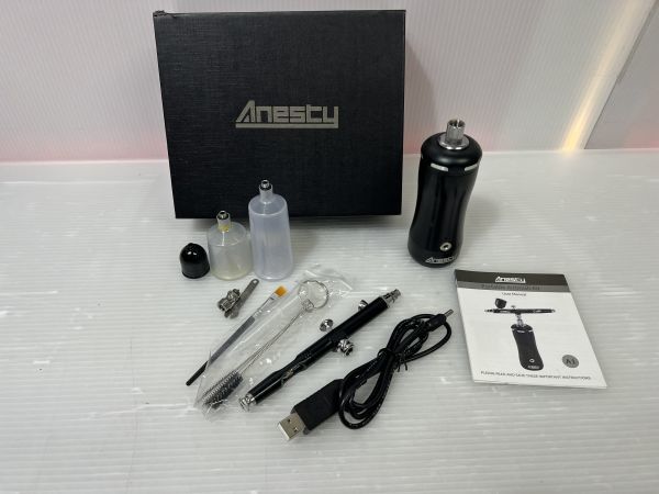 【やや傷や汚れあり】HH354-230615-105【中古】anesty-A1 ポータブル エアブラシ＆コンプレッサーセット 動作確認済み ...