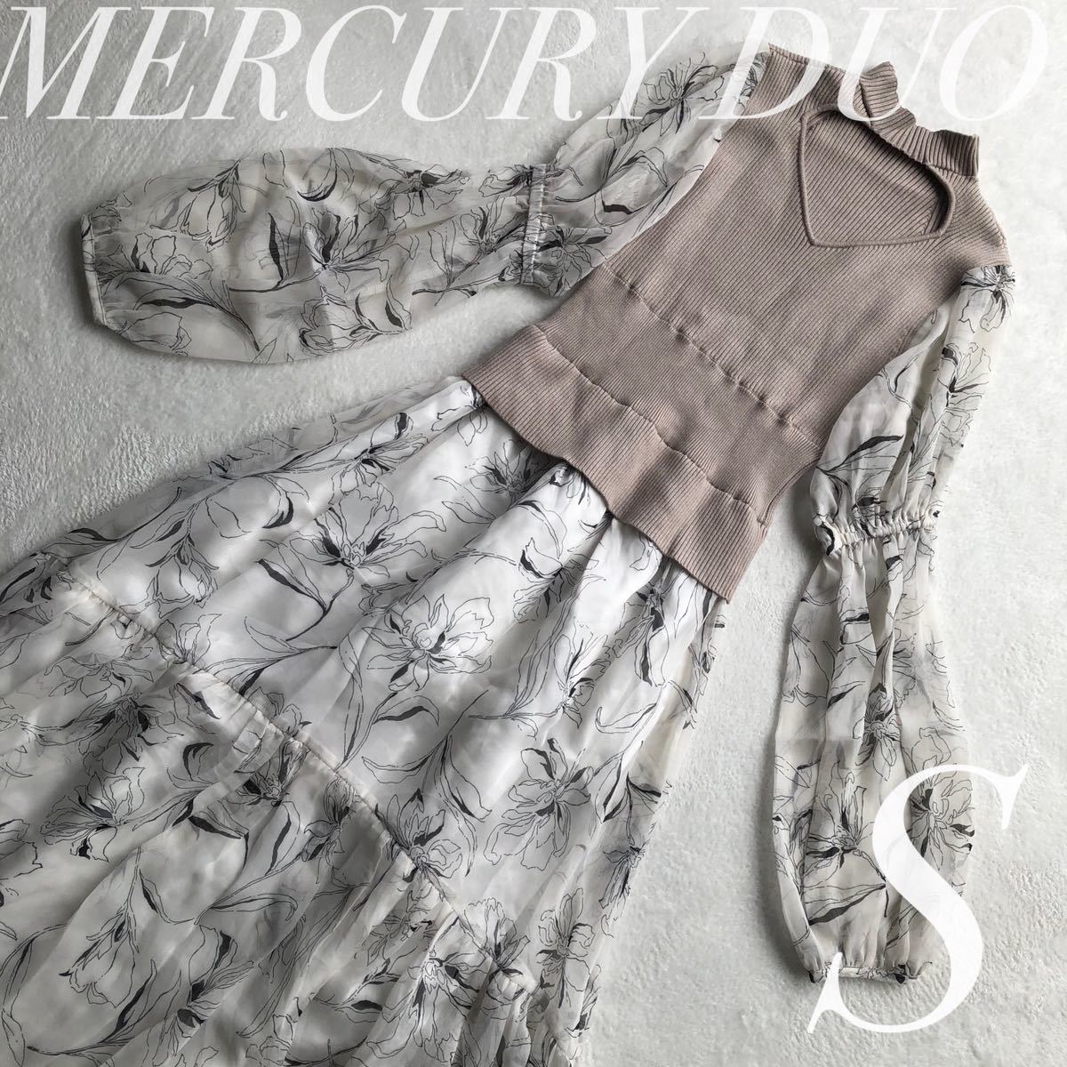 【やや傷や汚れあり】マーキュリーデュオ MERCURY DUO ワンピース 花柄ワンピース 切り替えワンピース ニット 大人可愛い ワンピ KH00334の落札情報詳細 - ヤフオク落札価格 ...