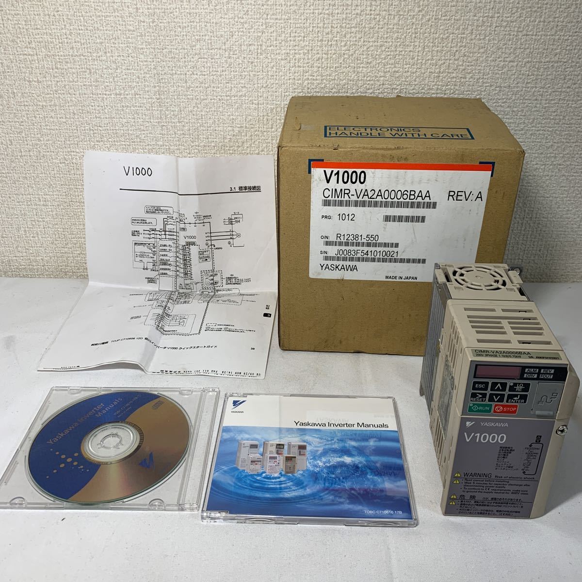 【目立った傷や汚れなし】 【Yaskawa/安川電機】V1000 CIMR-VA2A0006BAA インバータ V1000シリーズ 電材 配電 ...