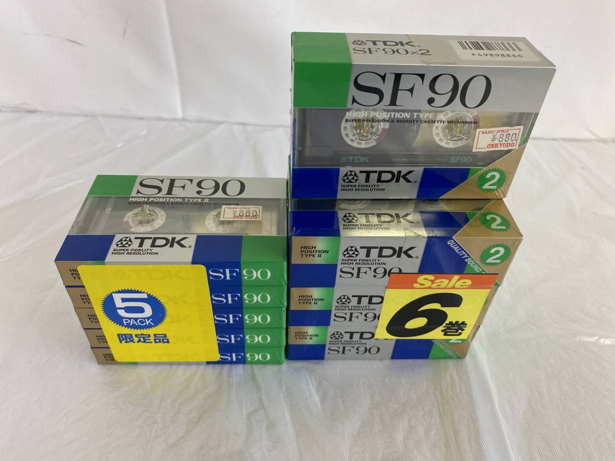 【未使用】TDK SF90 90分 まとめて まとめ売り 大量 13本セット カセットテープ 新品未開封 ハイポジション High ...