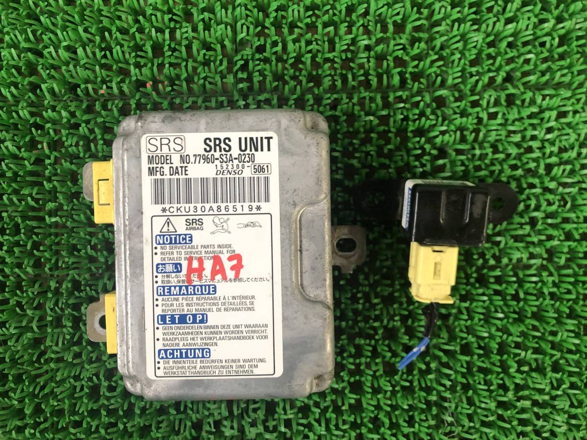 【やや傷や汚れあり】ホンダ アクティトラック HA7 純正 エアバックコンピューター SRSユニット エアバックCPU エアバッグ 77960 ...