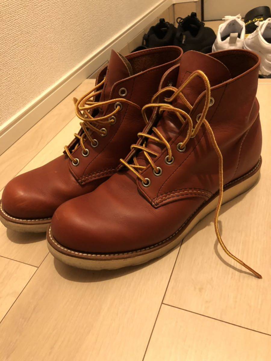 【1円～】RED WING POSTMAN レッドウィング ポストマンシューズ プレーントゥ ブーツ キャメル 27.5cm made in ...