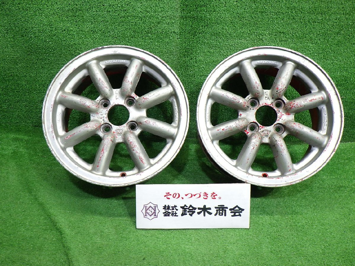 【傷や汚れあり】中古 14インチ 14×6J 4穴 ブラックレーシング 社外 アルミホイール 2本 PCD100 シビック ロードスター インテグラなど リペアベースの落札情報詳細 ...