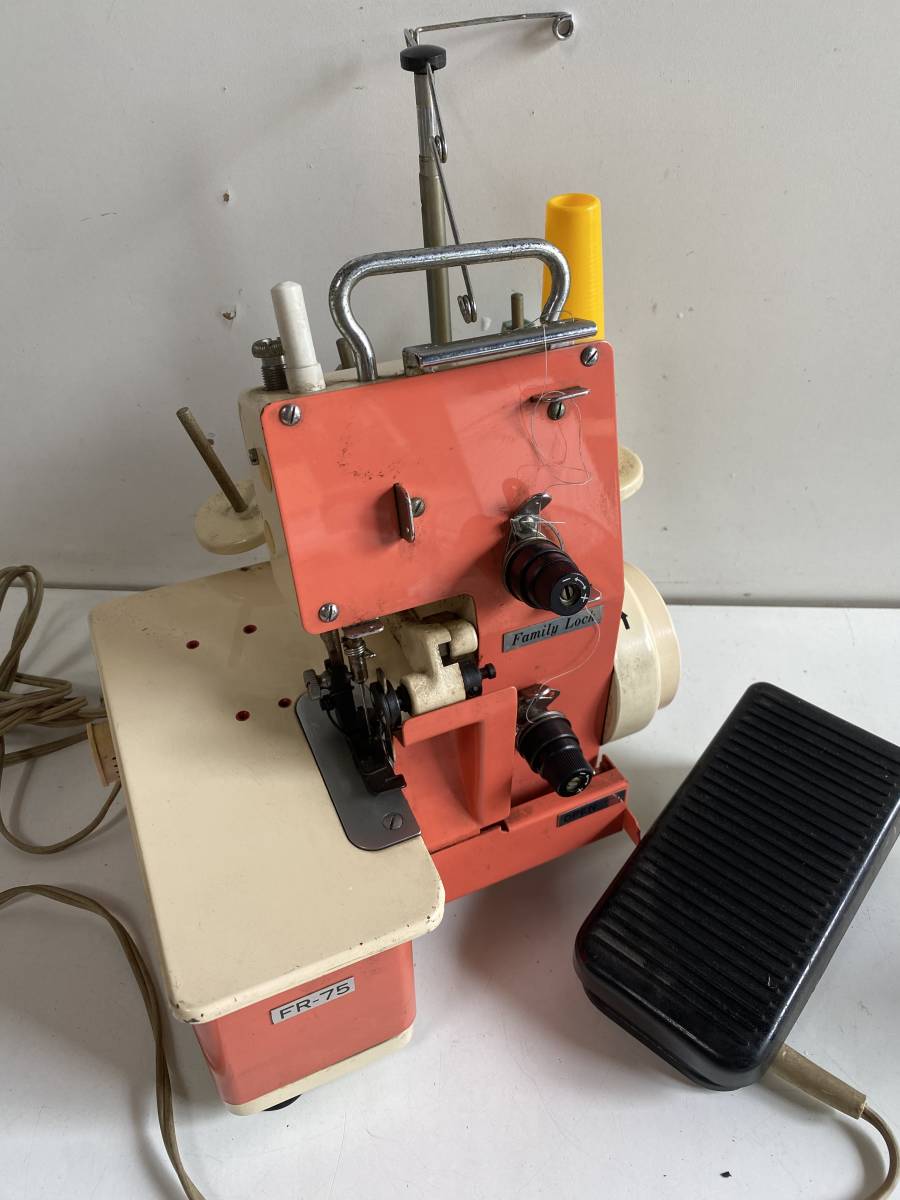 【傷や汚れあり】Mt10 JANOME ジャノメ ロックミシン FR-75 75machine FAMILY LOCK ファミリーロック ...
