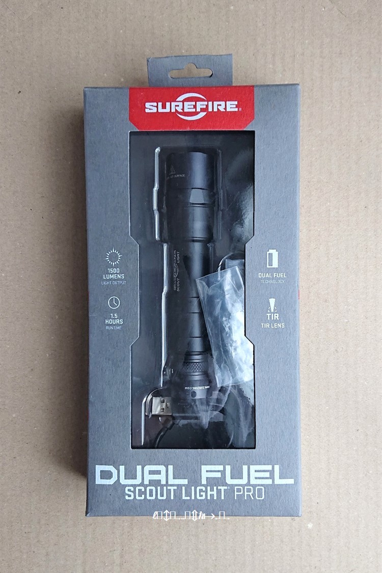【やや傷や汚れあり】SUREFIRE M640DF-BK-PRO 1500lumens SCOUTLIGHT DUAL FUEL CR123A ...