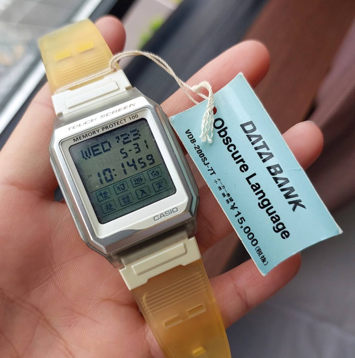【目立った傷や汚れなし】 2761 動作品 CASIO DATABANK データバンク DBA-900 紳士用クオーツ腕時計 PHONE DIALER 100 アンティーク オールド 管 ...