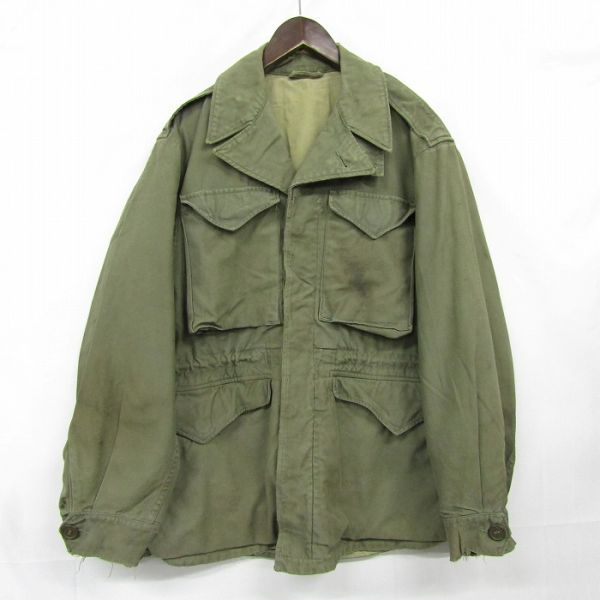 【傷や汚れあり】40s 50s 米軍実物 サイズ 46R US.ARMY M-1943 フィールド ジャケット オリーブ カーキ ミリタリー ...