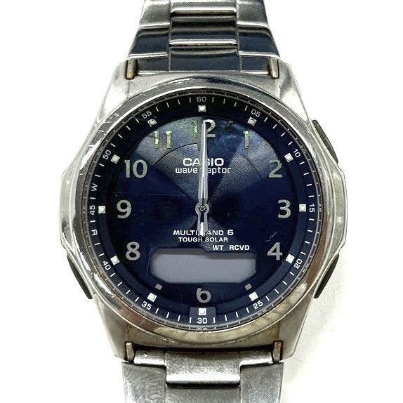 【傷や汚れあり】M175-I30-5226 CASIO カシオ wave ceptor 電波ソーラー MULTIBAND6 腕時計 WVA ...