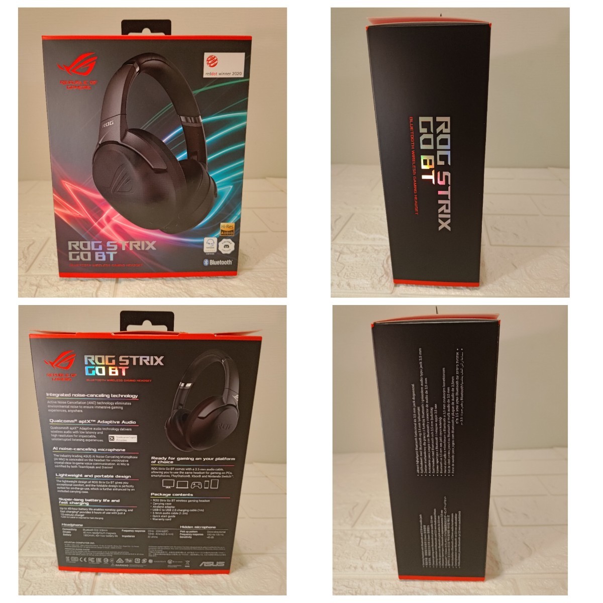 【目立った傷や汚れなし】ASUS ROG STRIX GO BT ゲーミングヘッドセットBluetooth ノイズキャンセリング 超低遅延の ...