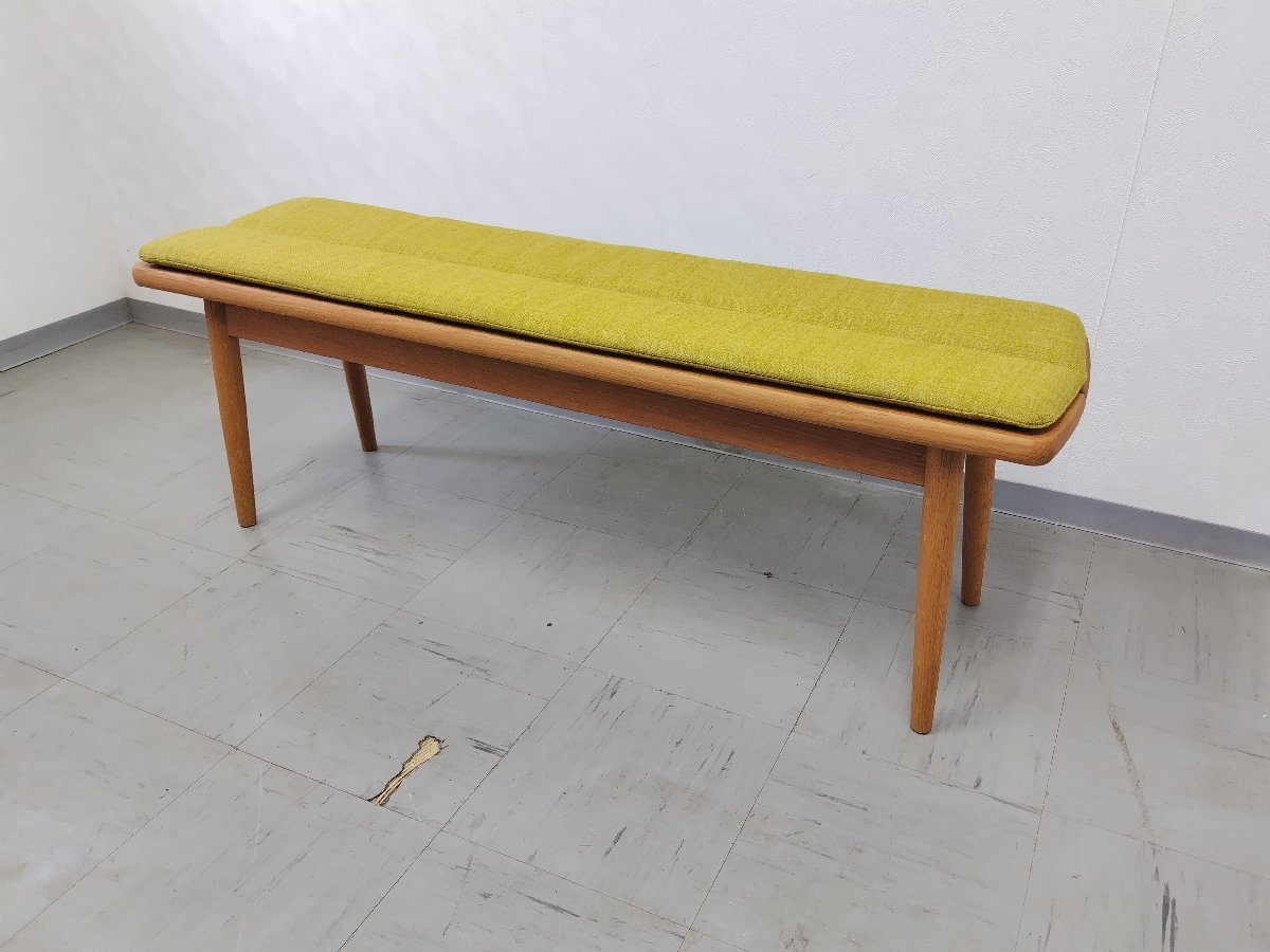 【目立った傷や汚れなし】【美品】飛騨産業 Standard Collection ベンチ 座クッション付き 13万 SD662N ダイニング ...