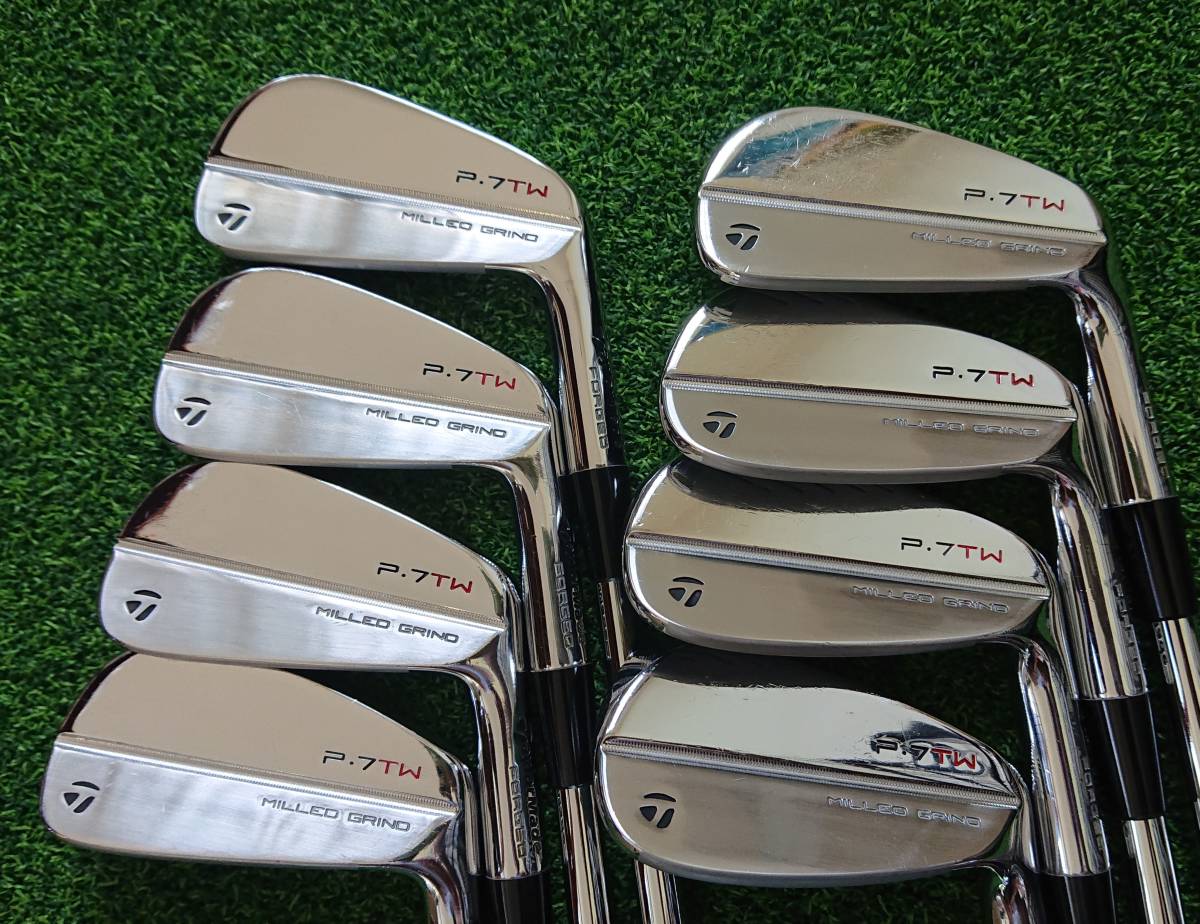 【傷や汚れあり】テーラーメイド P・7 TW アイアン 3-Pw 8本セット 【リシャフト・ライ角フラット仕様】DGs200番手ずらし&モー ...