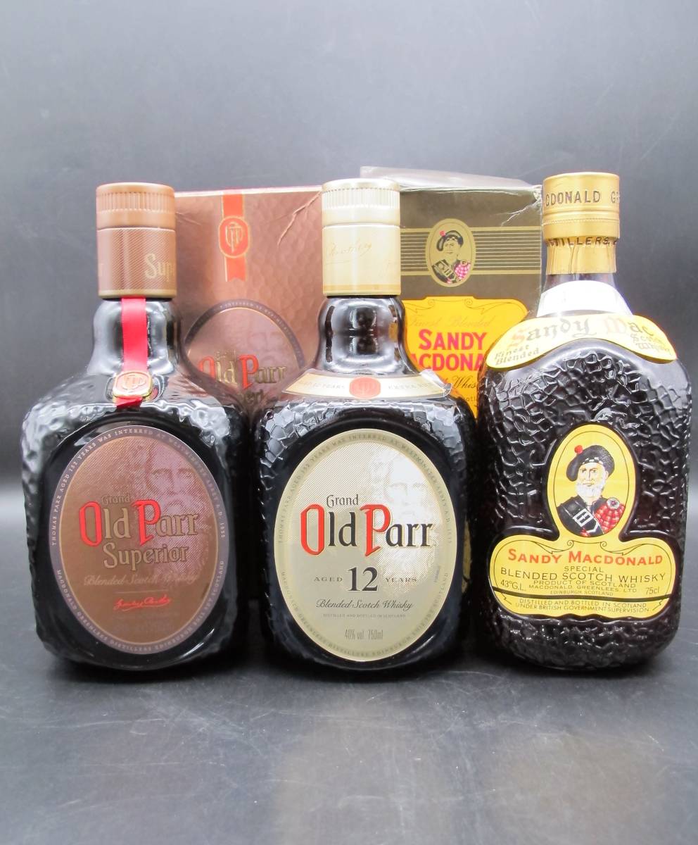 【未使用】Old Parr オールドパー/Sandy Mac サンディマック スコッチ ウイスキー750ml【未開封品】古酒 3本セットの落札 ...