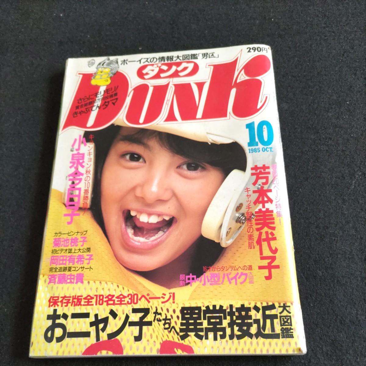 【傷や汚れあり】dunk／1985年・10月号 巻頭20ページ特集！芳本美代子 小泉今日子 菊地桃子 岡田有希子 斎藤由貴 中・小型バイク大図鑑 河合その子の落札情報詳細 ヤフオク落札価格 
