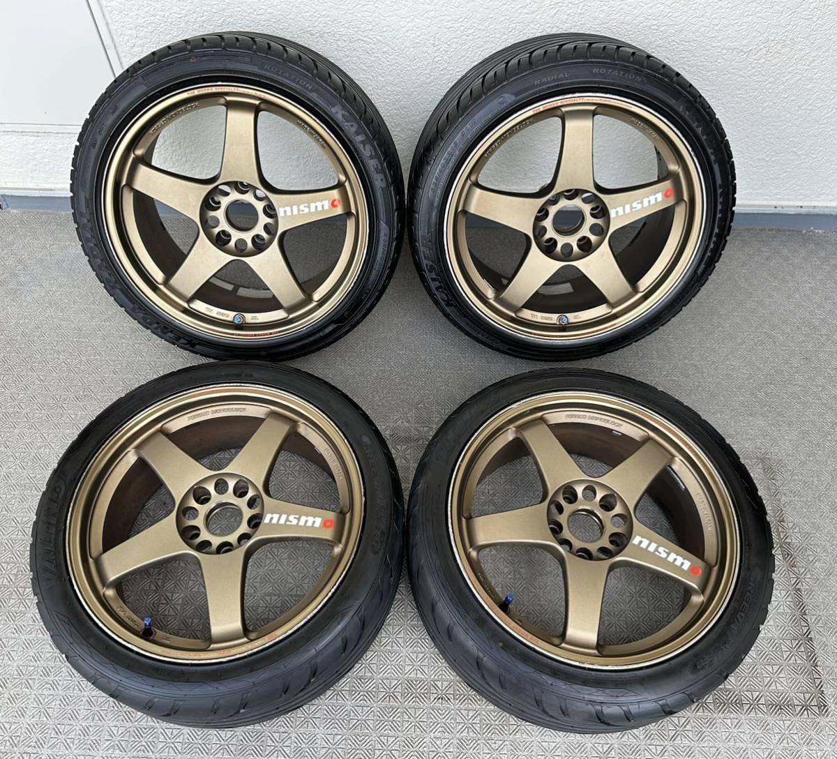 【傷や汚れあり】RAYS NISMO LM GT4 18インチ 8.5J +30/9.5J +38 PCD114.3 5H ブロンズ タイヤ ...