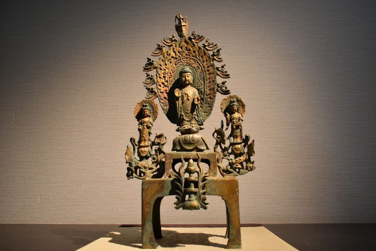 【やや傷や汚れあり】【GE】R328【コレクター所蔵品】時代 新羅鍍金仏 /中国古玩 朝鮮美術 骨董品 時代品 美術品 古美術品 仏教美術 ...