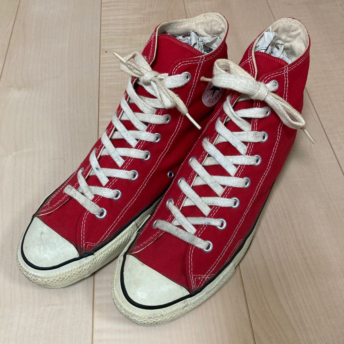 【やや傷や汚れあり】CONVERSE ALLSTAR 80s vintage size12 コンバースオールスター USA製 美品 あて布 サイドステッチ ビンテージの落札情報詳細 ...