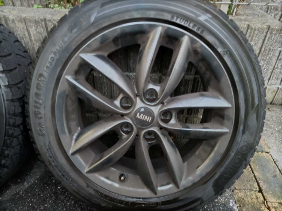 【やや傷や汚れあり】4本 MINI R60 クロスオーバー 純正 17インチ スタッドレス ヨコハマ アイスガード iG50PLUS 2015 ...