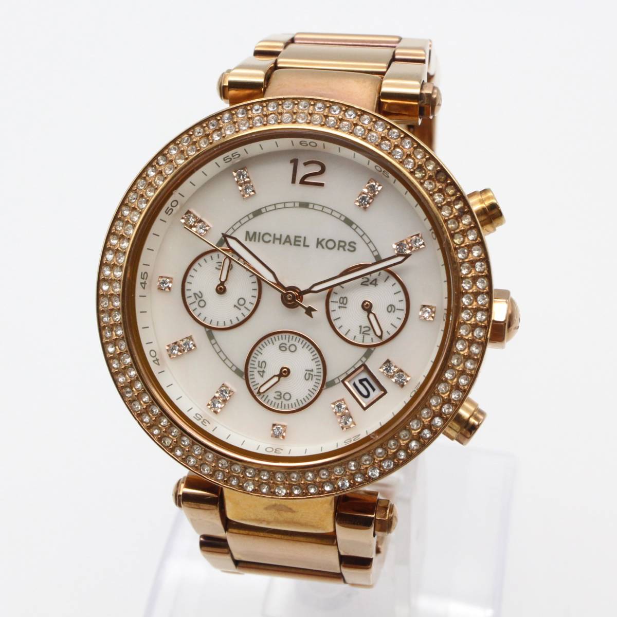 【やや傷や汚れあり】電池交換済み 【MICHAEL KORS マイケルコース】 MK-5491 クロノグラフ デイト クォーツ/QZ ...