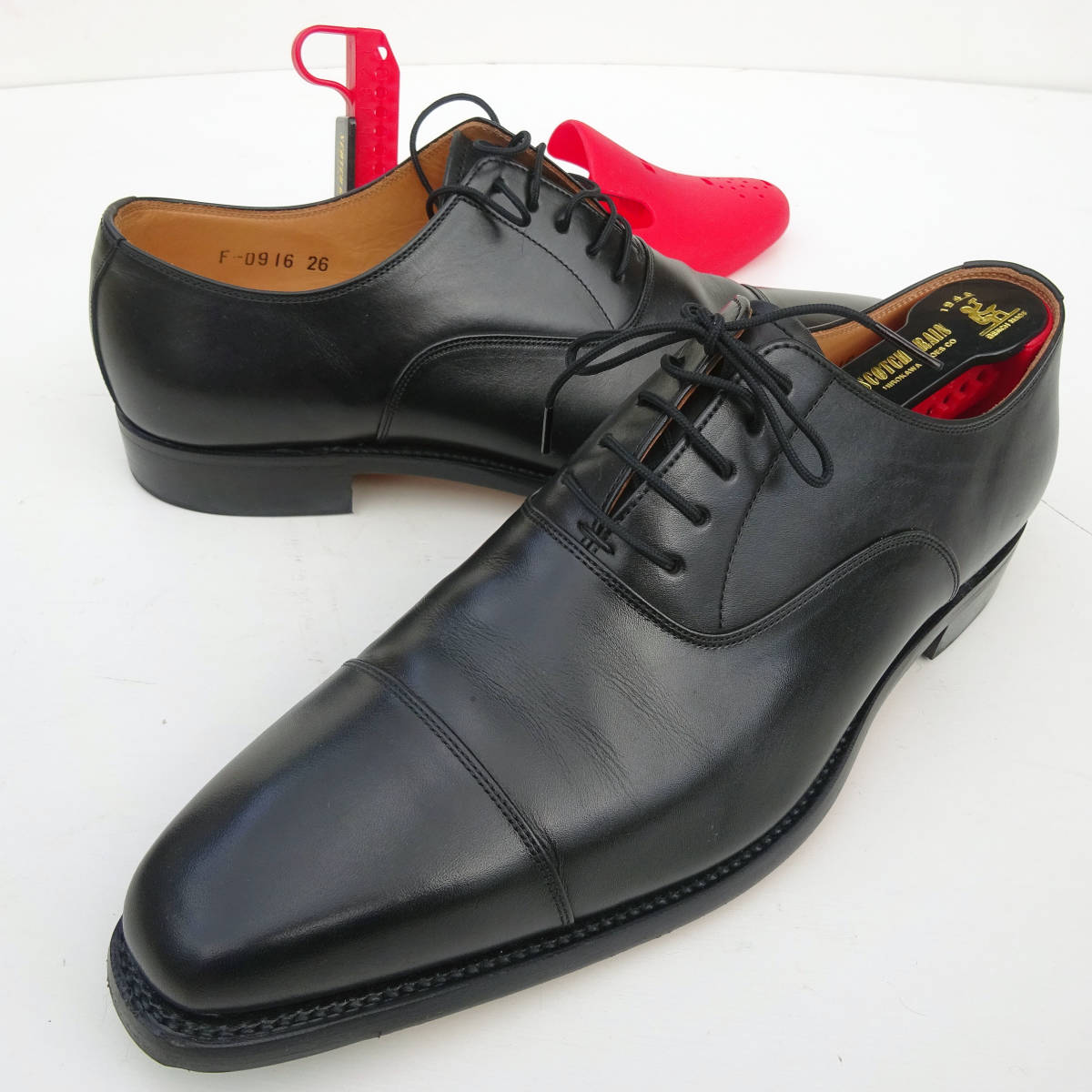 【目立った傷や汚れなし】美品良品 【スコッチグレイン SCOTCH GRAIN】 F-0916 内羽根 ドレスシューズビジネス 紳士靴 黒 ...