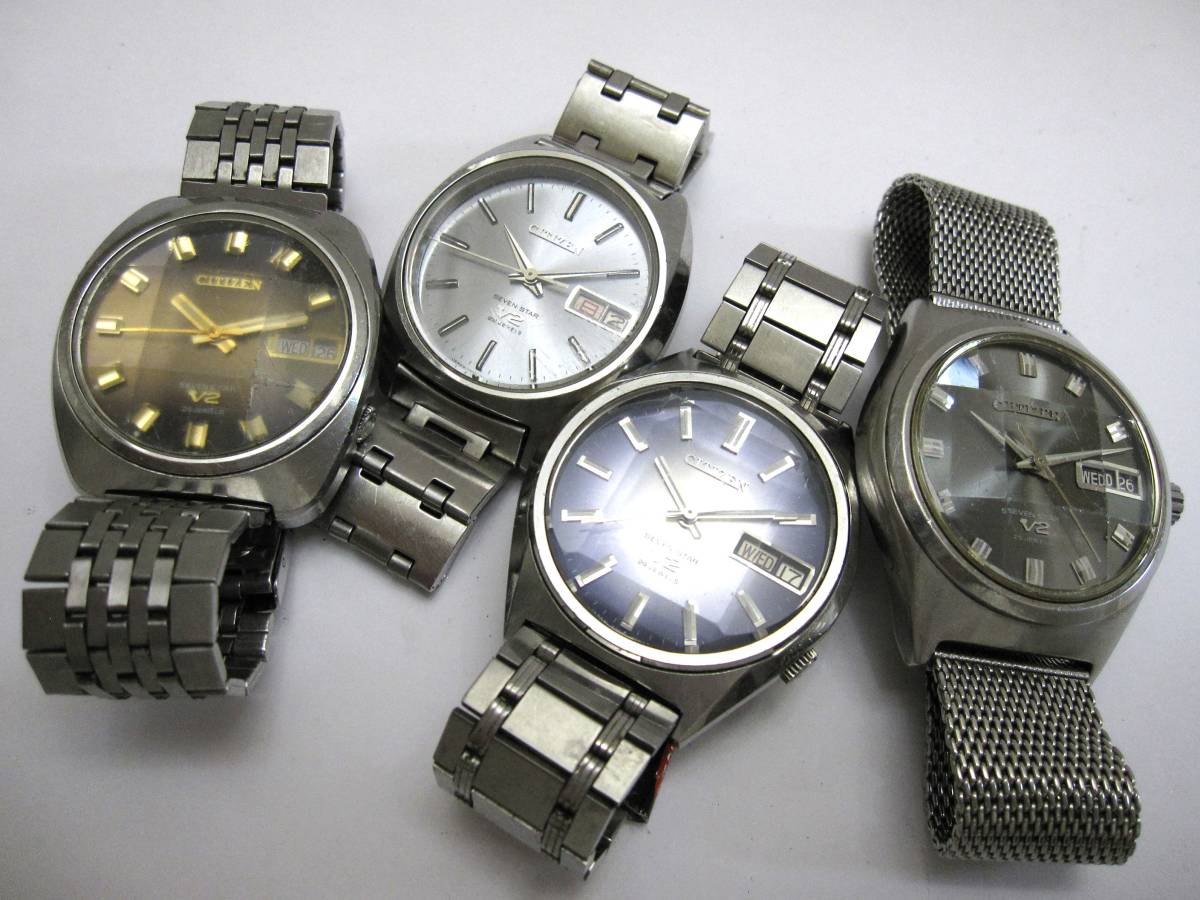 【傷や汚れあり】【YT-B34-127～130】CITIZEN/シチズン SEVEN STAR V2、セブンスターV2「7700含む 7790 ...