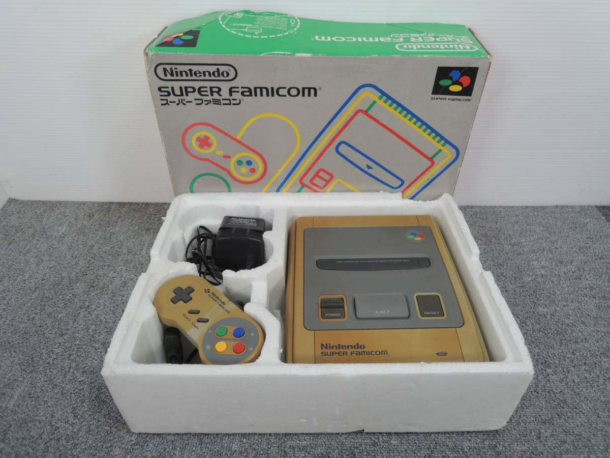 【傷や汚れあり】☆Nintendo スーパーファミコン SFC SHVC-001 本体 コントローラ 任天堂 箱あり 通電確認済み/管理 ...