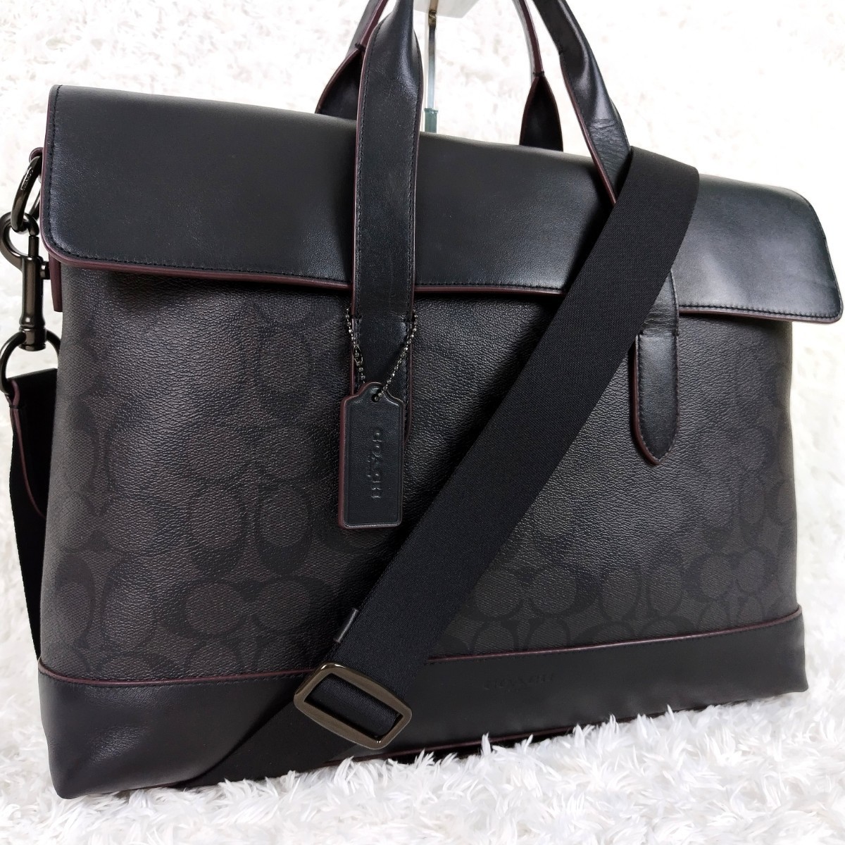 【やや傷や汚れあり】1円【入手困難品】10万円 コーチ COACH トートバッグ ビジネスバッグ ブリーフケース A4 2way レザー メンズ レディース パープルの落札情報詳細 ...