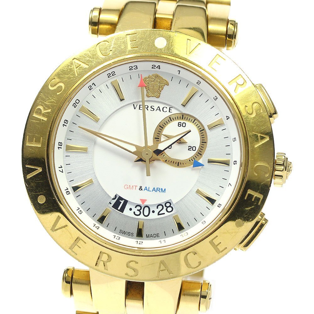 【傷や汚れあり】ヴェルサーチ VERSACE 29G Vレース GMT アラーム クォーツ メンズ 箱・保証書付き_792704の落札情報詳細 - Yahoo!オークション落札価格検索 オークフリー