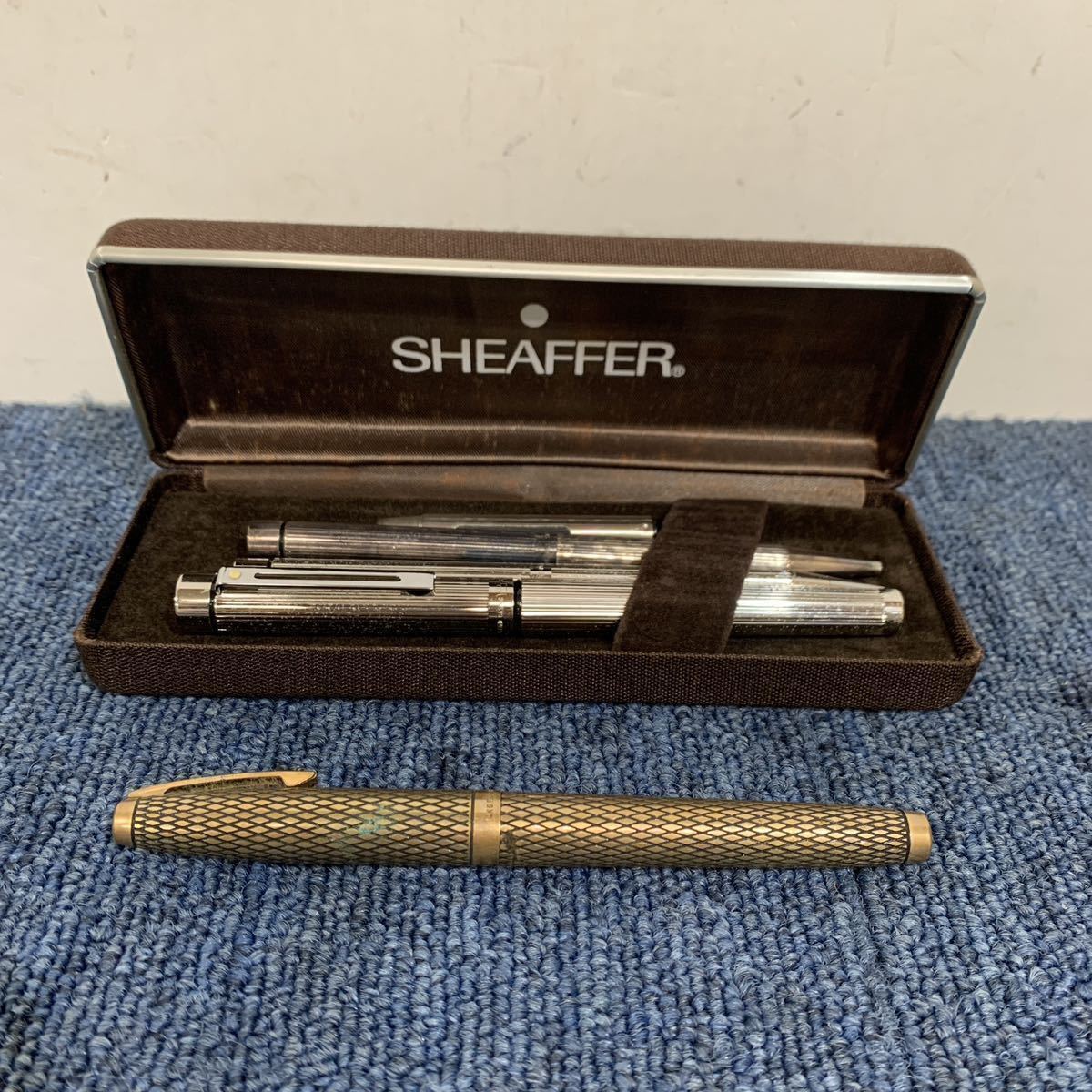 【傷や汚れあり】SHEAFFER シェーファー 万年筆 ペン14Kペン先 王冠 TARGA タルガ 1004 箱付き セット K14 GF ...