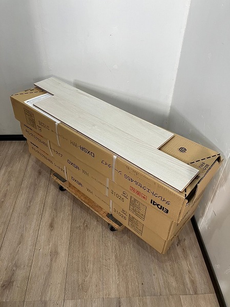 【未使用】P1817 EIDAI/エイダイ フローリング ダイレクトエクセル45S DXSR-WH ハーモニックホワイト柄 未使用3箱セット ...