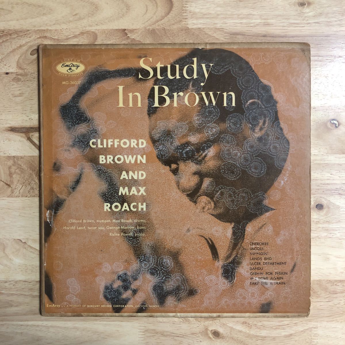 【やや傷や汚れあり】LP MONO DG CLIFFORD BROWN/STUDY IN BROWN[US盤:初年度'55年PRESS:MG ...