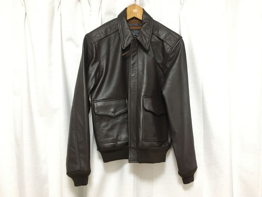 【やや傷や汚れあり】☆美品☆ARMY AIR FORCES アーミーエアフォース レザージャケット ライダース 36 ブラウン 茶 TYPE A-2 NO.30-1415 NAKATA ...