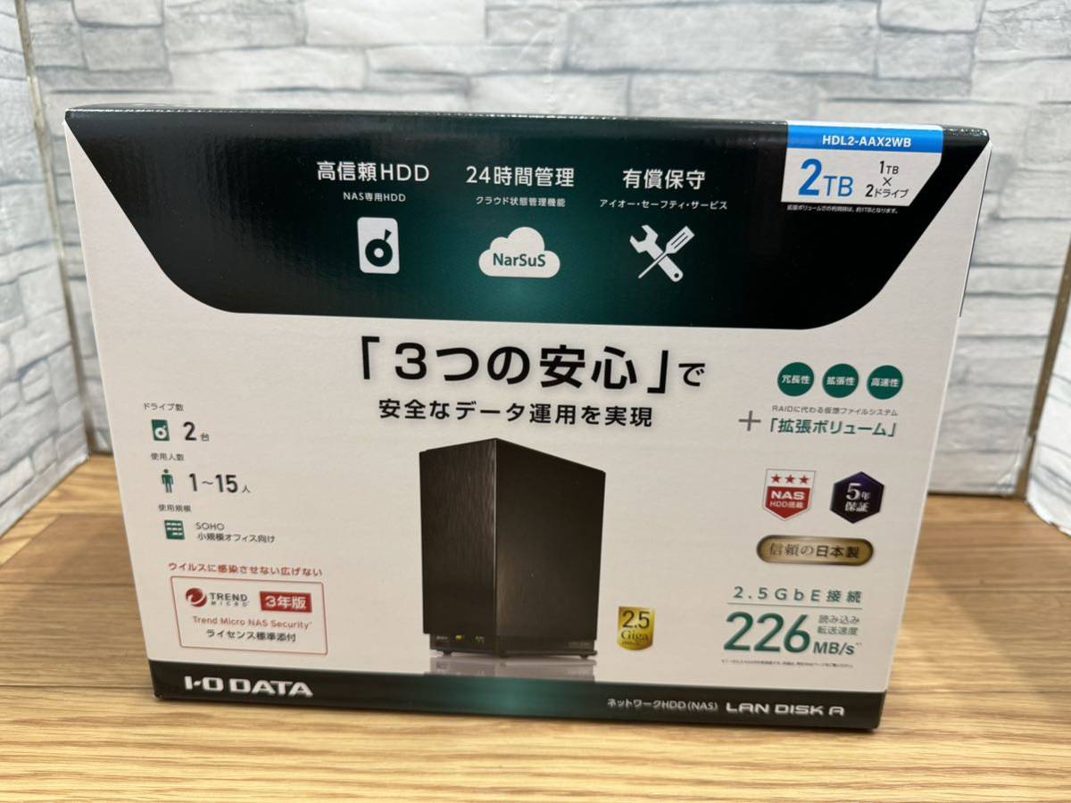 【未使用】【IO447.0129M】未開封 I・O DATA/アイ・オー・データ ネットワークHDD HDL2-AAX2WB 2TB 2 ...