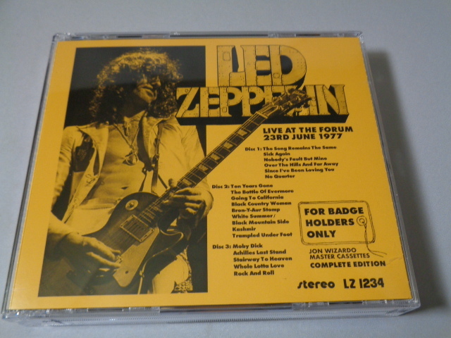 【やや傷や汚れあり】LED ZEPPELIN/LIVE AT LOS ANGLES FORUM（FOR BADGE HOLDERS） COMPLETE EDITION 3CDの落札情報詳細 ...