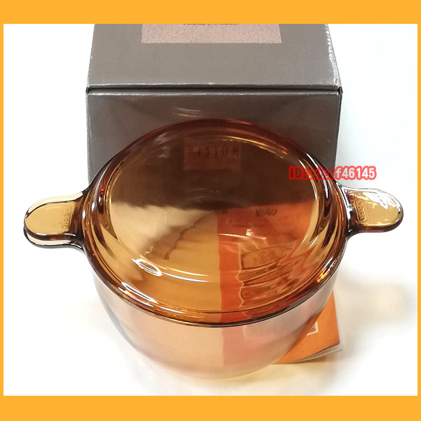 【未使用】 調理 岩城硝子 ビジョン パイロセラム 両手鍋 2.8L 新品未使用 耐熱ガラス 蓋付 TB-28 VISION ...