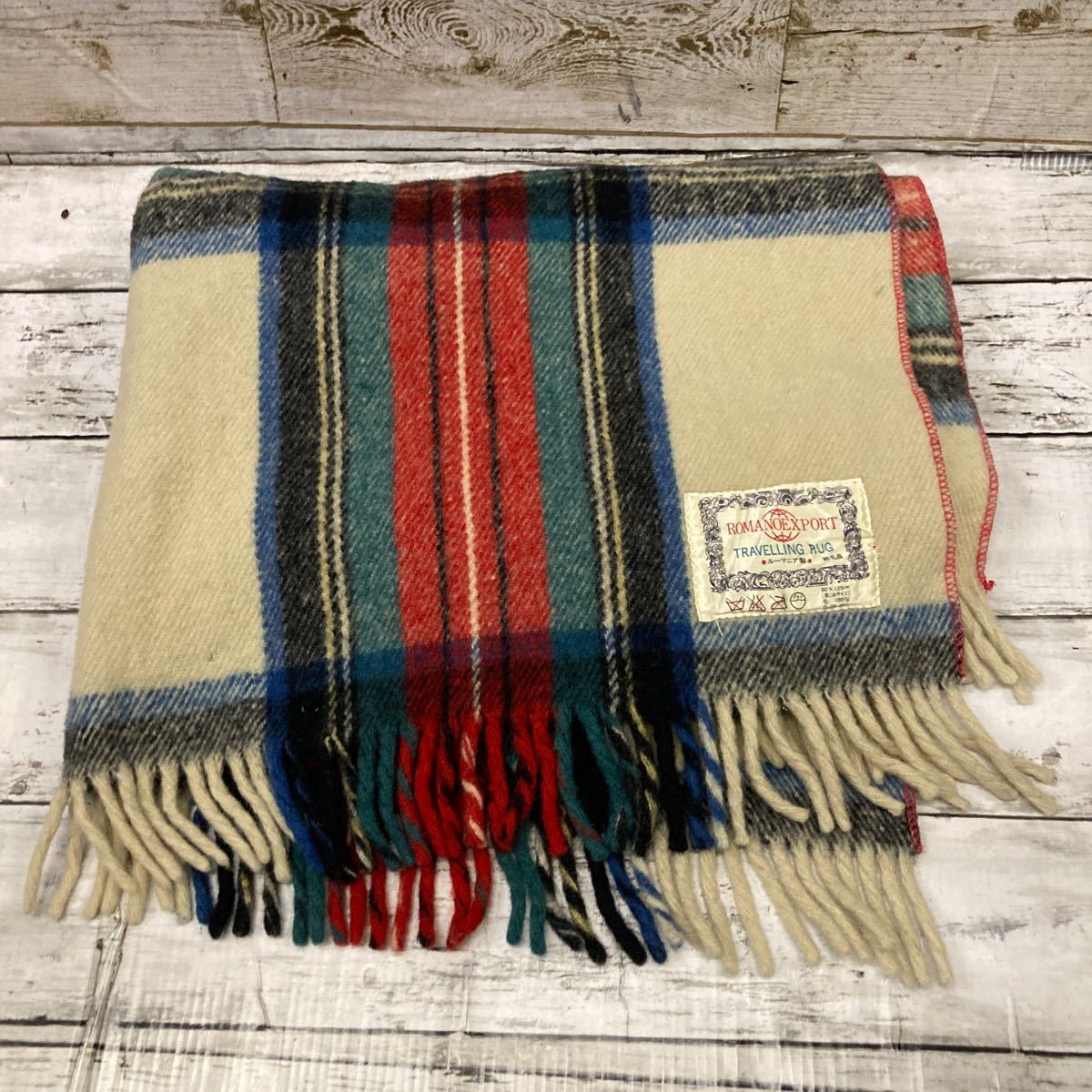 【やや傷や汚れあり】Q031 ROMANOEXPORT TRAVELLING RUG ブランケット トラベリングラグ ルーマニア製 ウール100% 80×125cmの落札情報詳細 ...