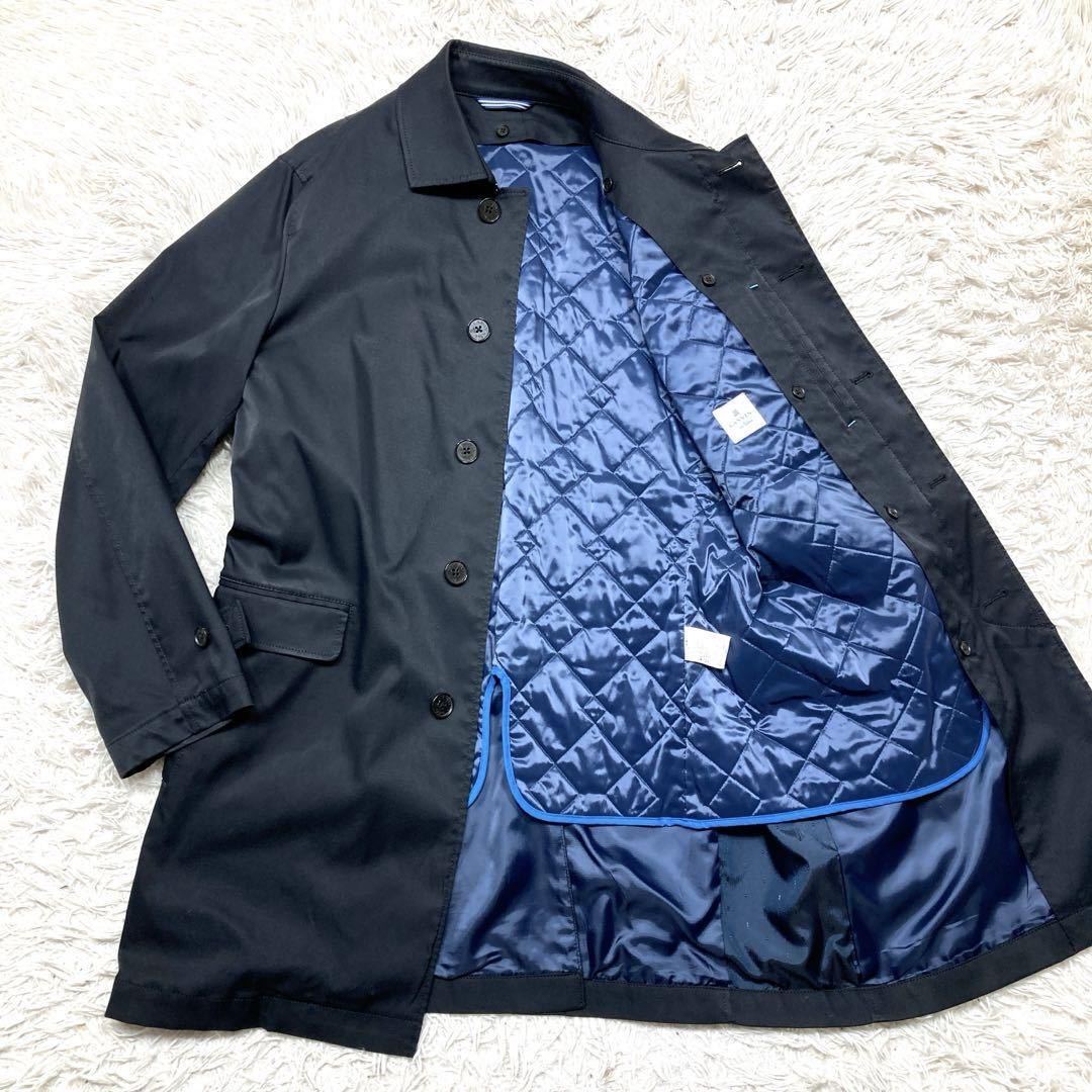 【目立った傷や汚れなし】極美品 ランバンオンブルー XLサイズ相当【万能の春秋冬用】LANVIN en Bleu ステンカラーコート ロングコート キルティングライナー付 黒の落札情報詳細 ...