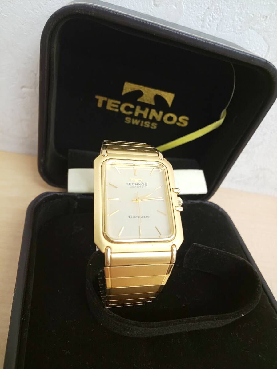 【傷や汚れあり】53553 TECHNOS テクノス Borazon ボラゾン TE.8609-023 スクエア ゴールド メンズ クオーツ 不動 腕時計 ジャンクの落札情報詳細 - ヤフオク ...