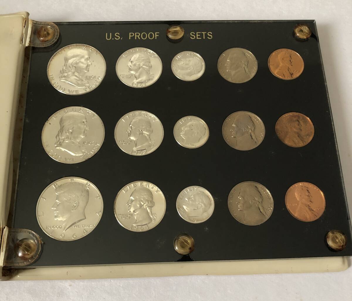 【傷や汚れあり】 アメリカ 貨幣セット U.S. PROOF SETS 1961/1962/1964・15枚セット・ハーフダラー入り の落札 ...