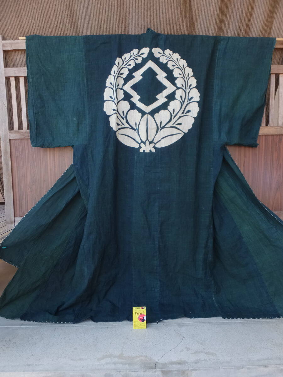 【やや傷や汚れあり】手織り緑木綿筒描上り藤松川菱紋の裏地取り綿抜き夜着古布・丈167㌢・重さ520g・リメイク素材の落札情報詳細 - ヤフオク落札価格検索 オークフリー