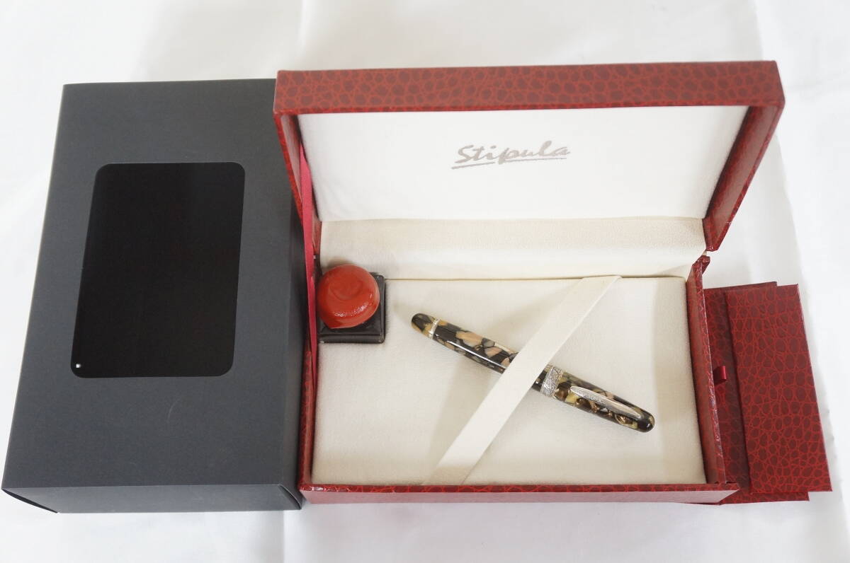 【傷や汚れあり】⑧ Stipula スティピュラ ETRURIA エトルリア 671/991 ペン先18K M 万年筆 箱付き 筆記用具 ...