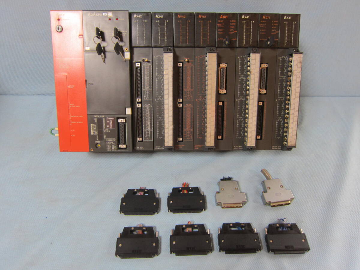 【傷や汚れあり】三菱電機シーケンサ MITSUBISHI MELSEC A61P A2ACPU P21-S1 AX42 AX41*3個 ...
